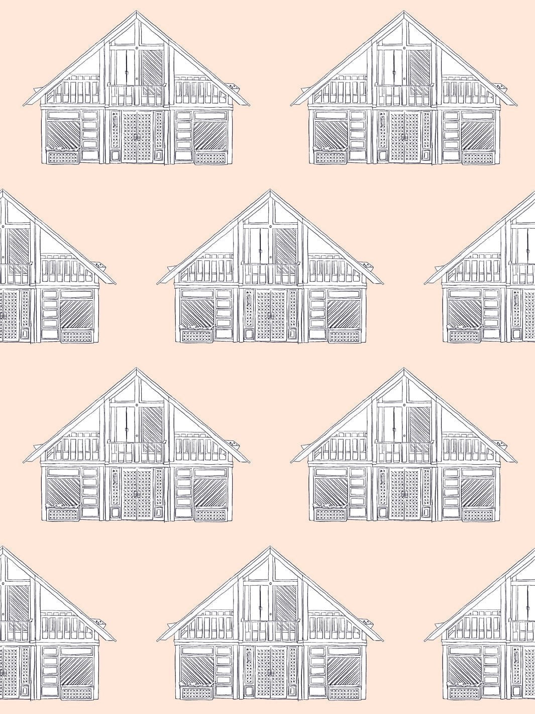 Dreamhouse Classic Removable Vinyl Wallpaper by Barbie - Peach ...