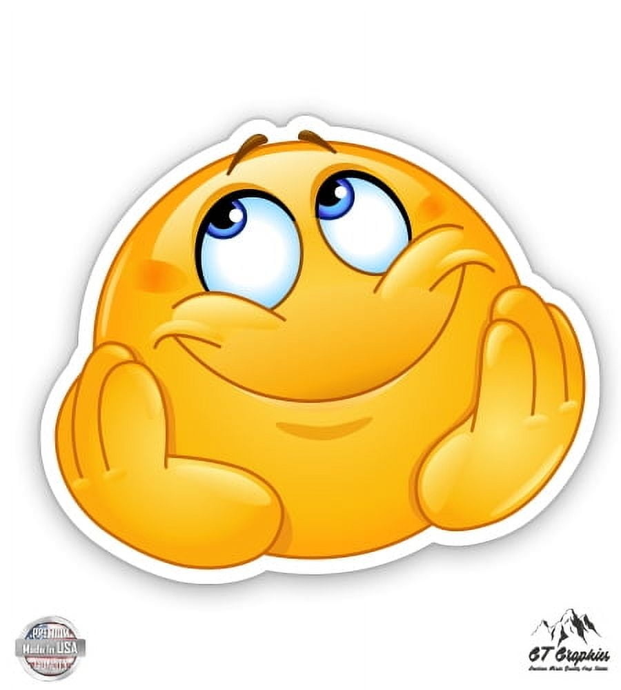 Dreaming Happy Face Emoji Dreamy - 8" Vinyl Sticker - For Car Laptop I ...