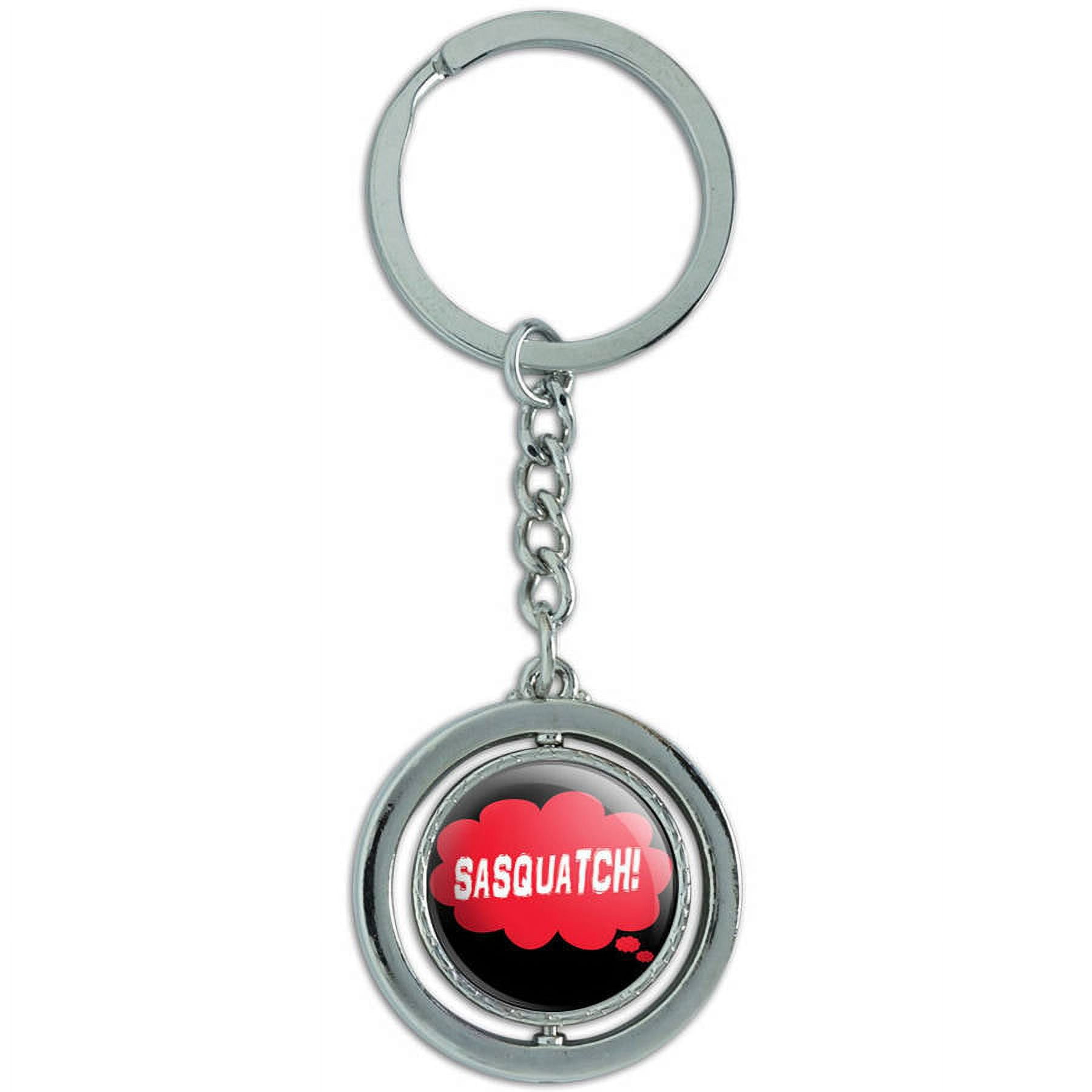 Dreaming Of Sasquatch Red Spinning Round Metal Key Chain Keychain Ring ...