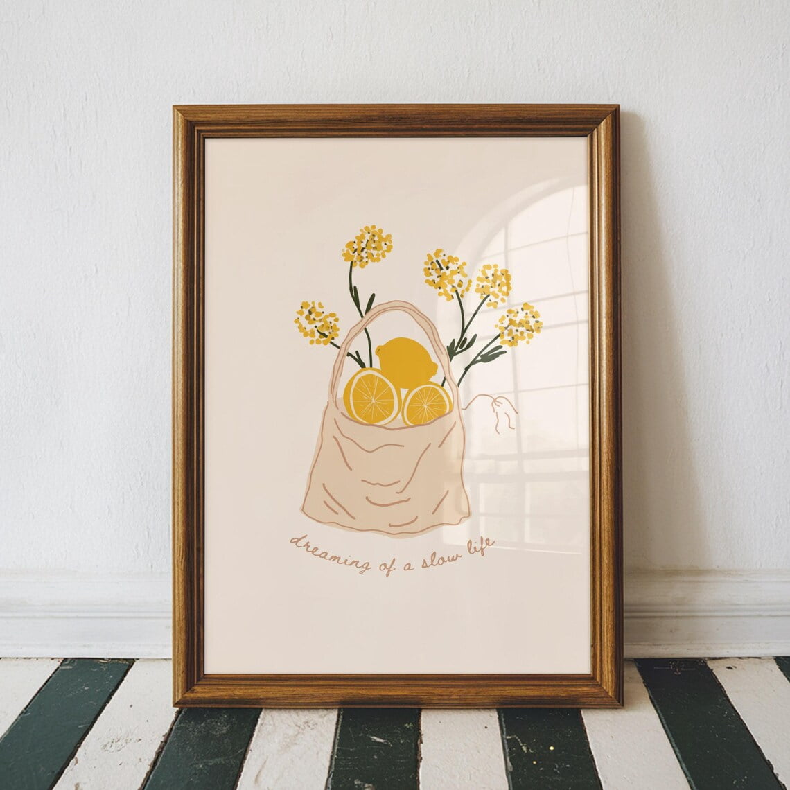 Dreaming Of A Slow Life Lemon Wall Art Poster, Positive Wall Art, Slow ...