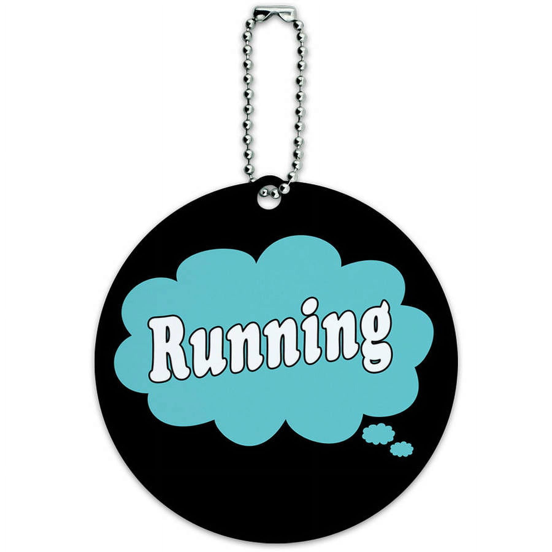 Dreaming of Running Blue Round Luggage ID Tag Card for Suitcase or ...