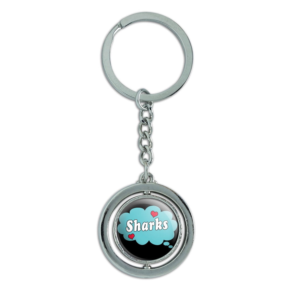 Dreaming of Sharks Blue Spinning Circle Metal Keychain - Walmart.com