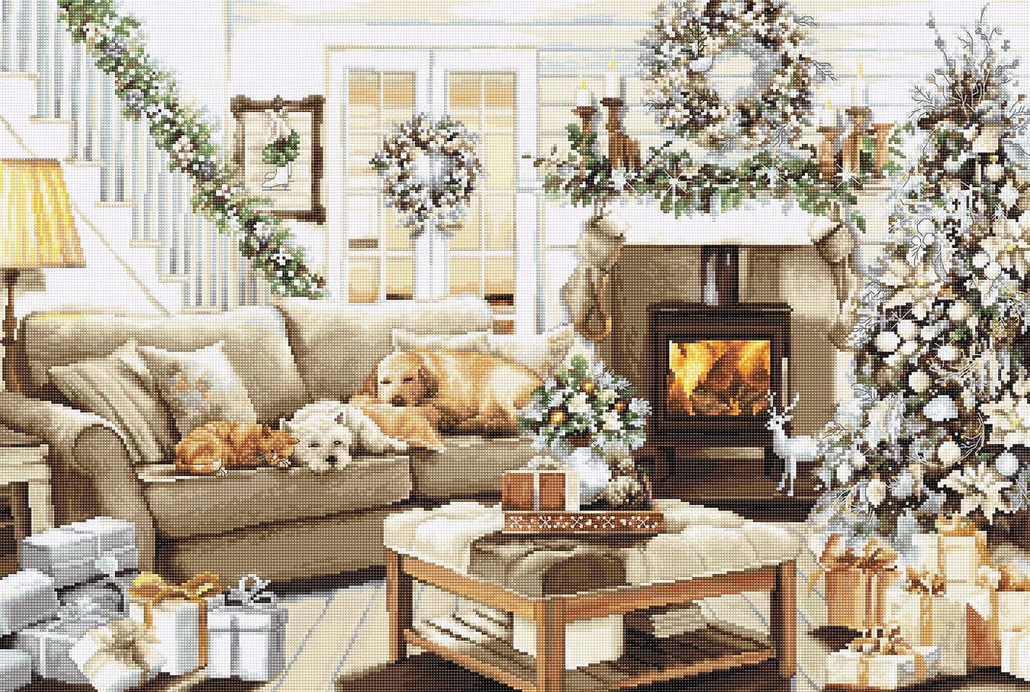 Luca-S Dreaming of a White Christmas Counted Cross-Stitch Kit - Walmart.com