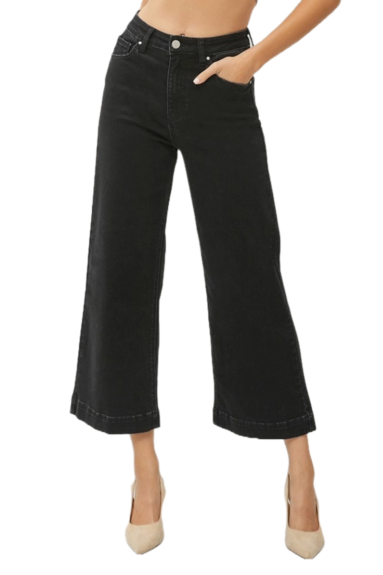 Dreamkue - Risen Women's High Rise Wide Leg Ankle Jeans Plus Size ...