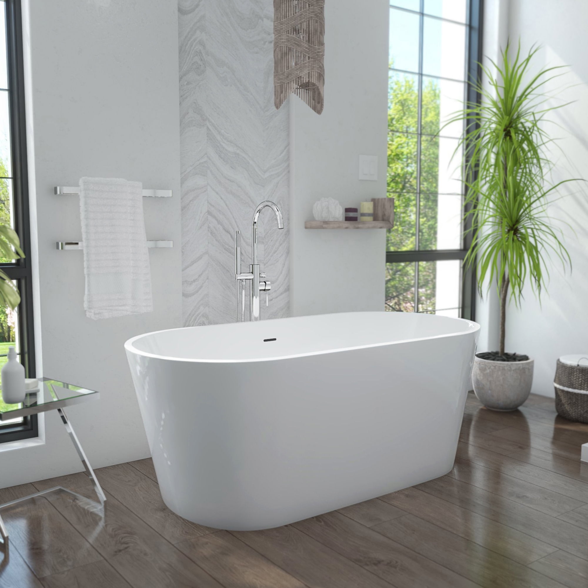 Dreamline Bt60x2748c Enigma 47" Free Standing Acrylic Soaking Tub ...