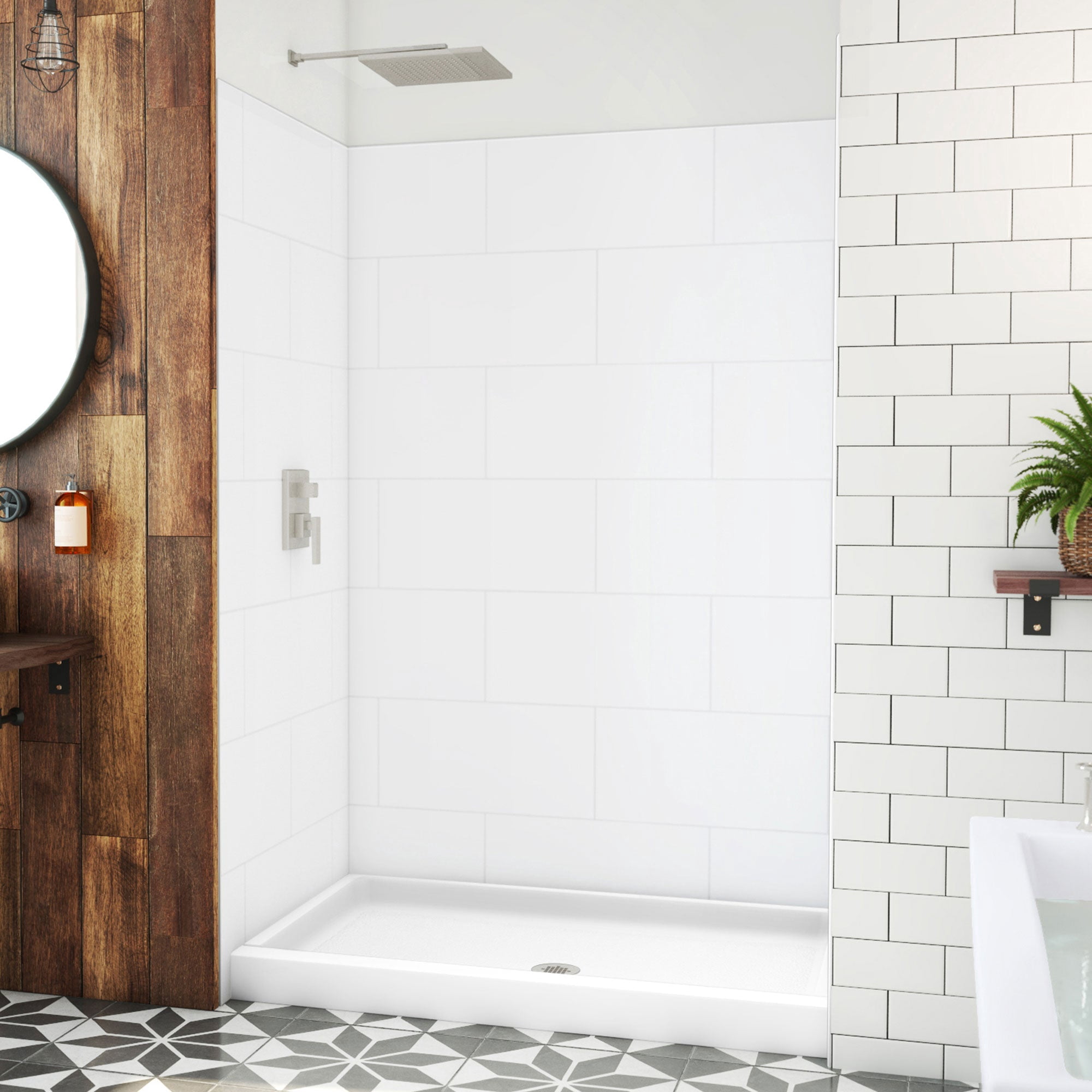 Dreamline Bwds54341tc00 Dreamstone 84" High X 54" Wide Alcove Shower ...
