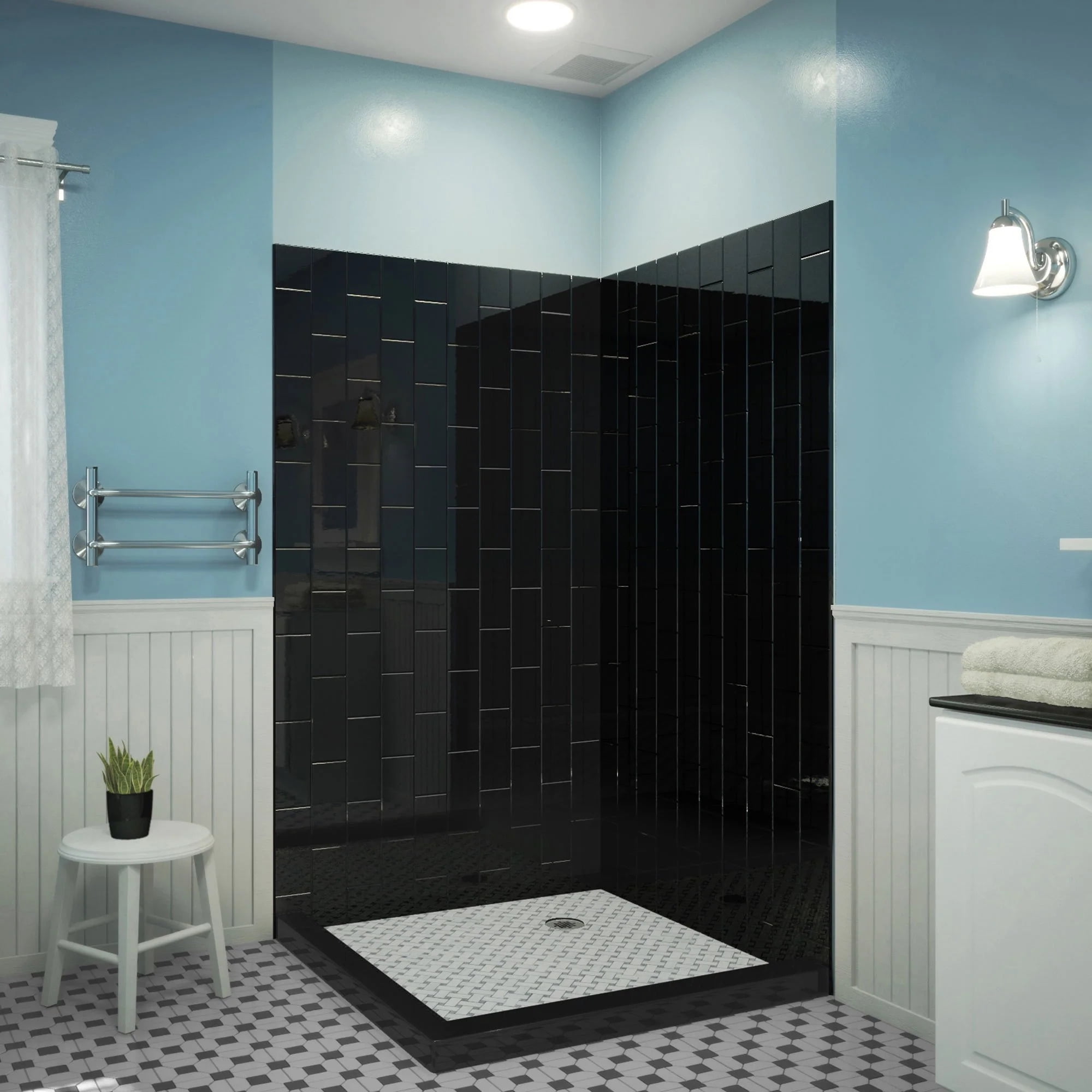 Dreamline Shbw-1541760 Qwall-Vs 41" W X 41" D X 76" H Acrylic Corner ...