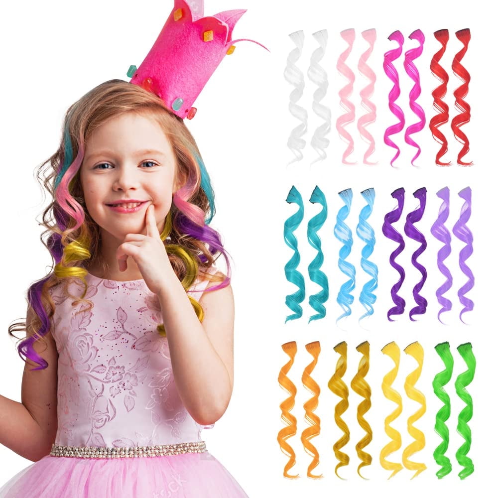 Dreamlover Colored Hair Extensions for Kids, Hair Accessories for Girls ...