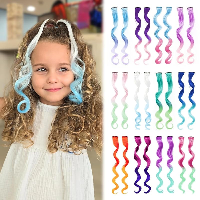 Dreamlover Hair Accessories for Girls, Colored Hair Extensions for Kids ...
