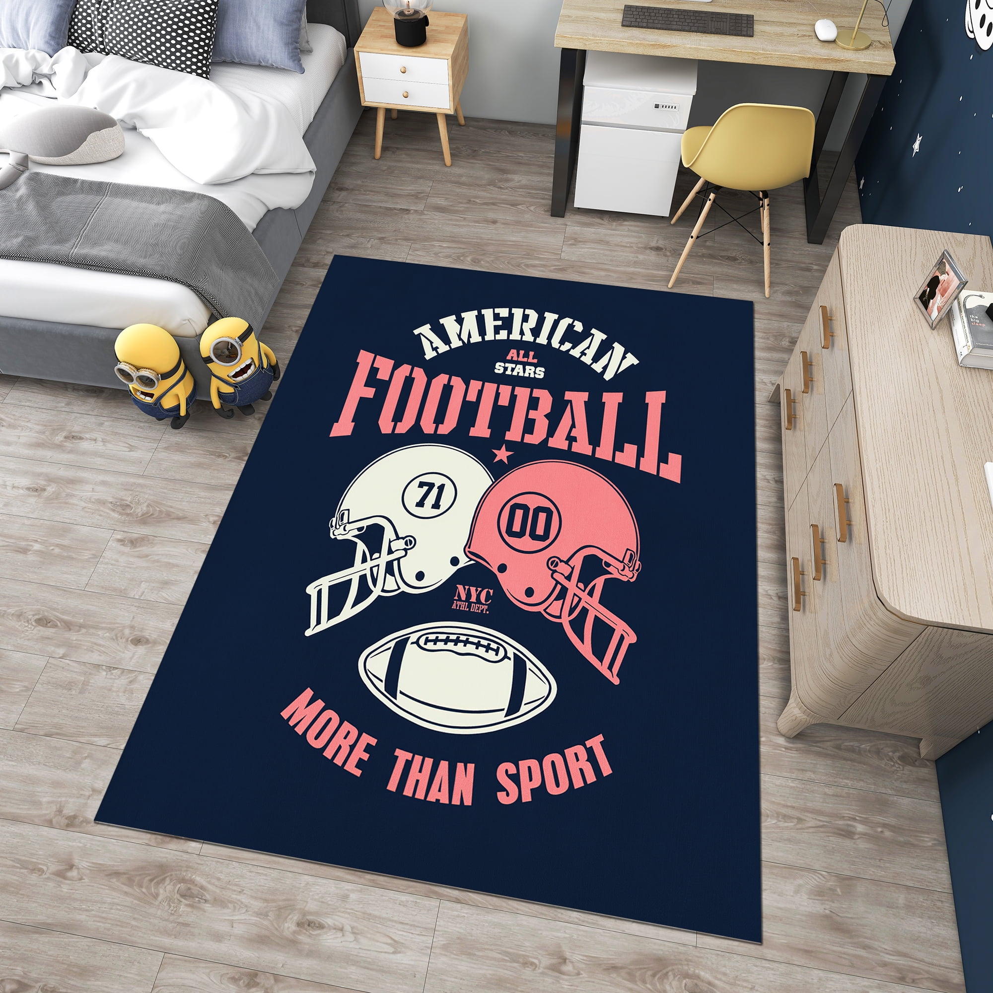 Dreammotif American Football Rug, Modern Area Rug, Game Room Decor ...