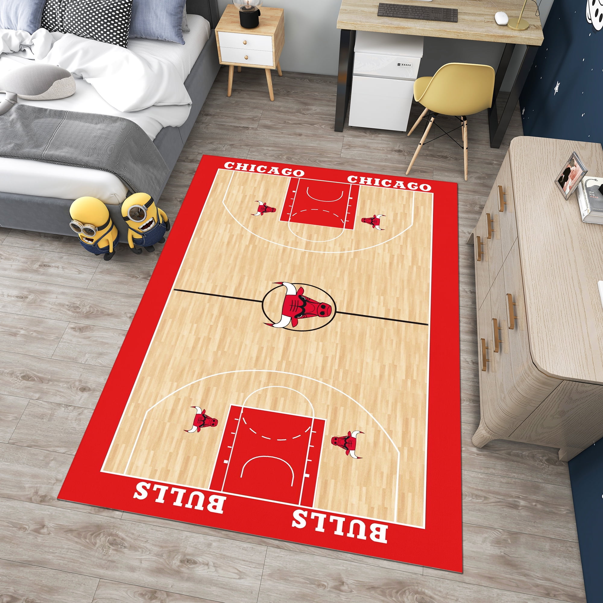 Dreammotif Basketball Court Rug, Colorful Modern Area Rug, Game Room ...