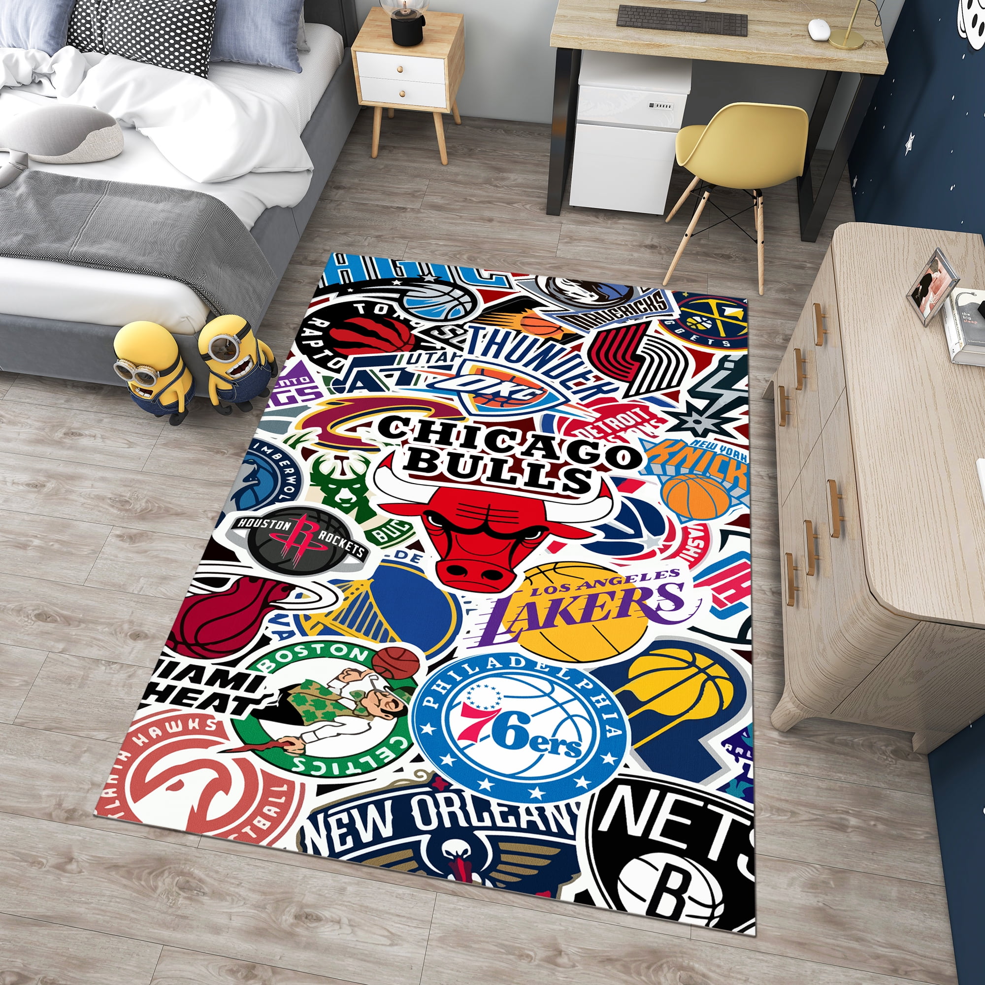 Dreammotif Basketball Teams Rug, Area Rugs For Living Room, Colorful ...
