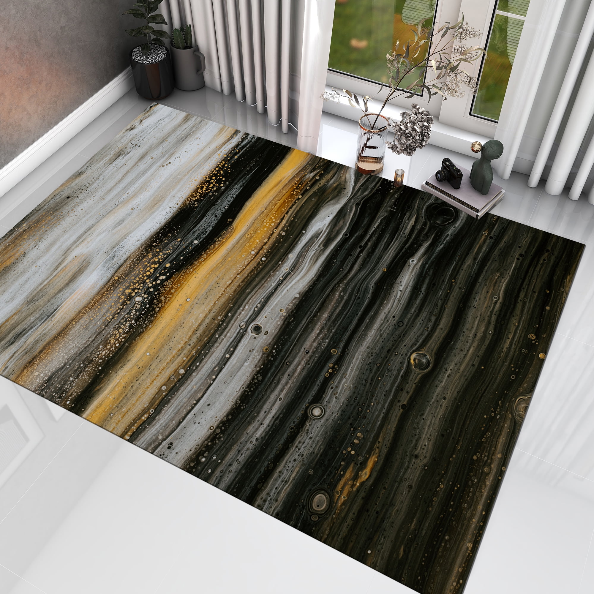 Dreammotif Beach Abstract Modern Area Rug for Living Room and Home - 3. ...