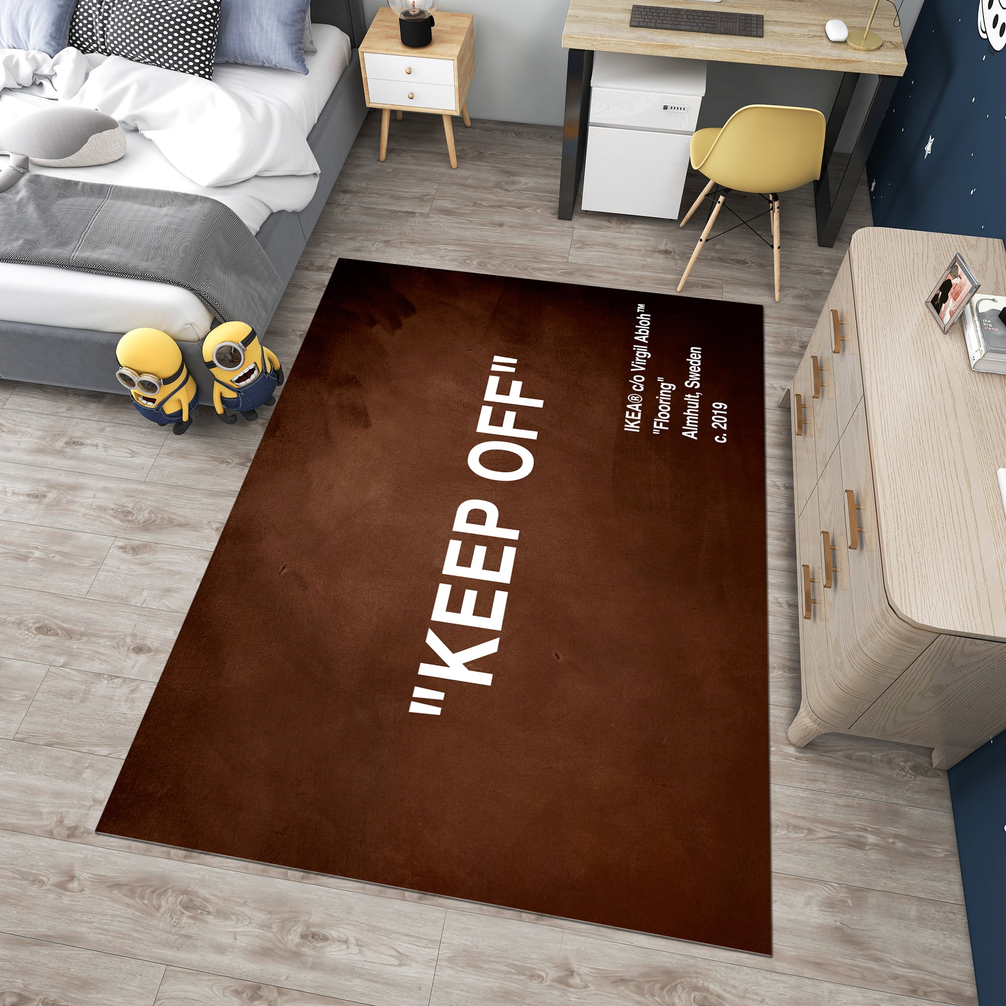 Dreammotif Brown Modern Rug, Area Rugs For Living Room, Bedroom Decor ...