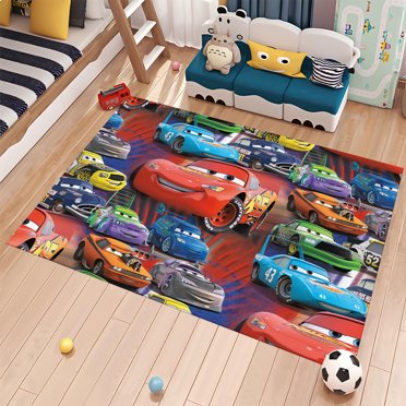 Disney Cars Lightning McQueen Printed Polyester Rug, 4'6"x6'6", Multi ...