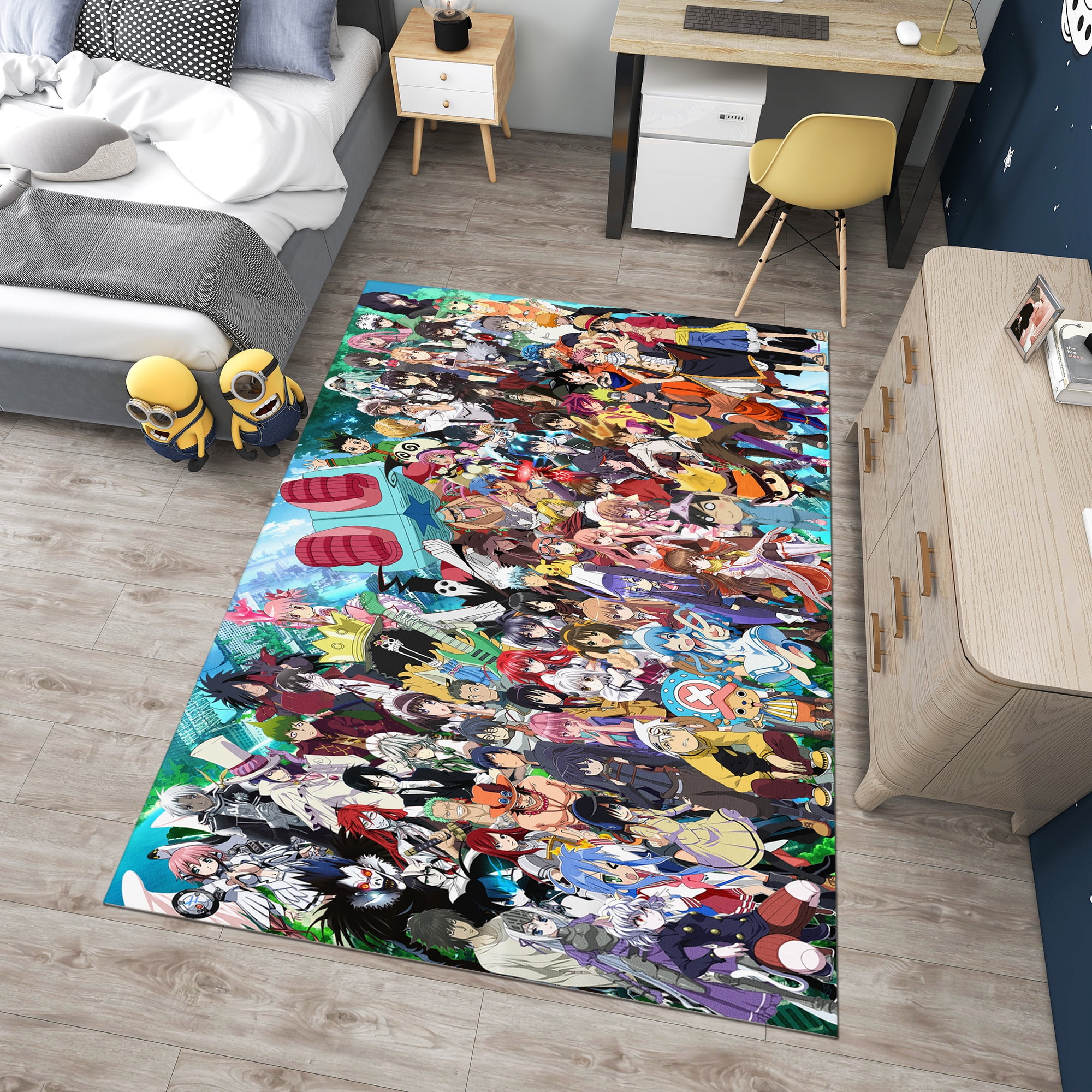 Dreammotif Colorful Anime Characters Area Rug, Modern Design, Large Rug ...