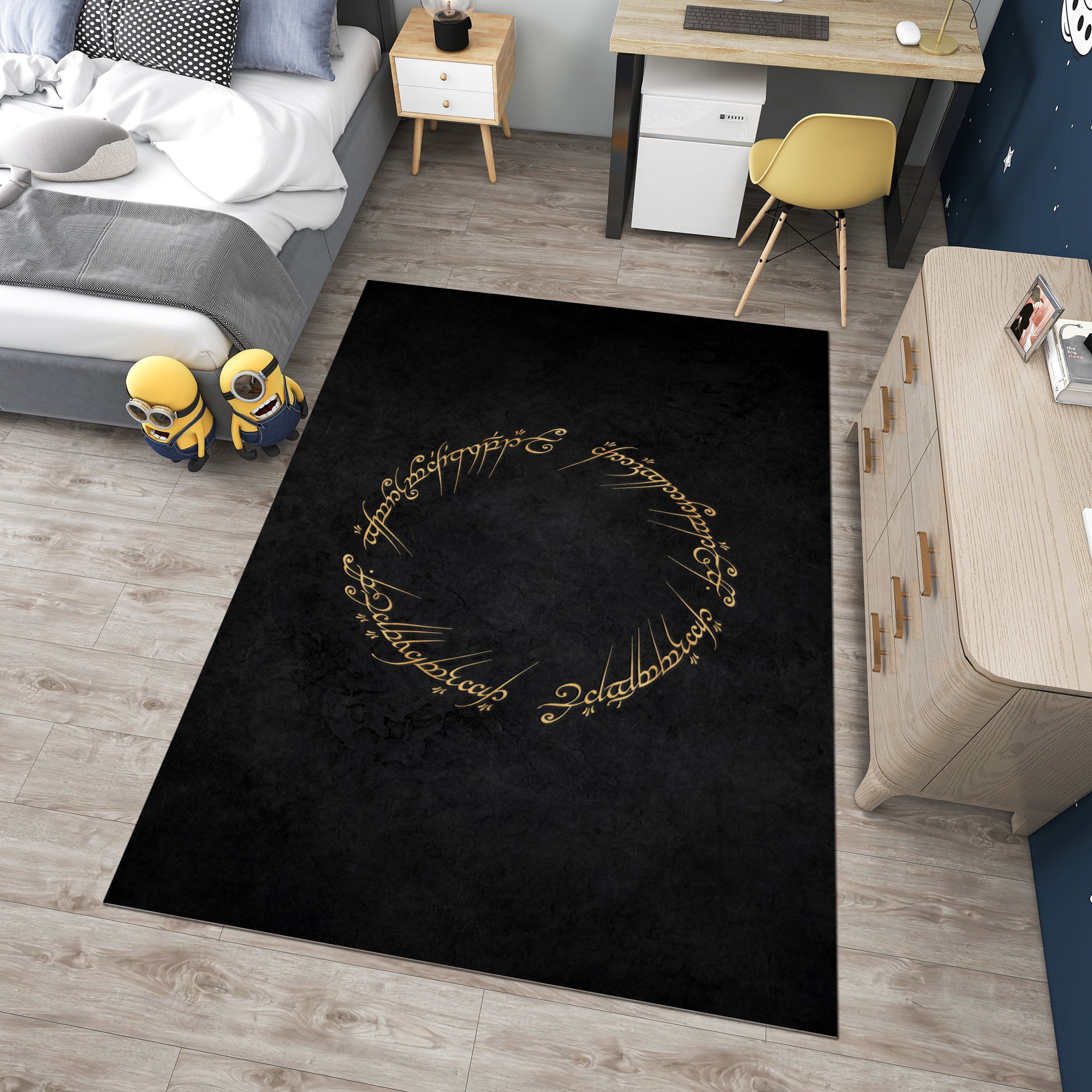 Dreammotif Colorful Modern Rings Text Rug, Area Rugs For Living Room ...