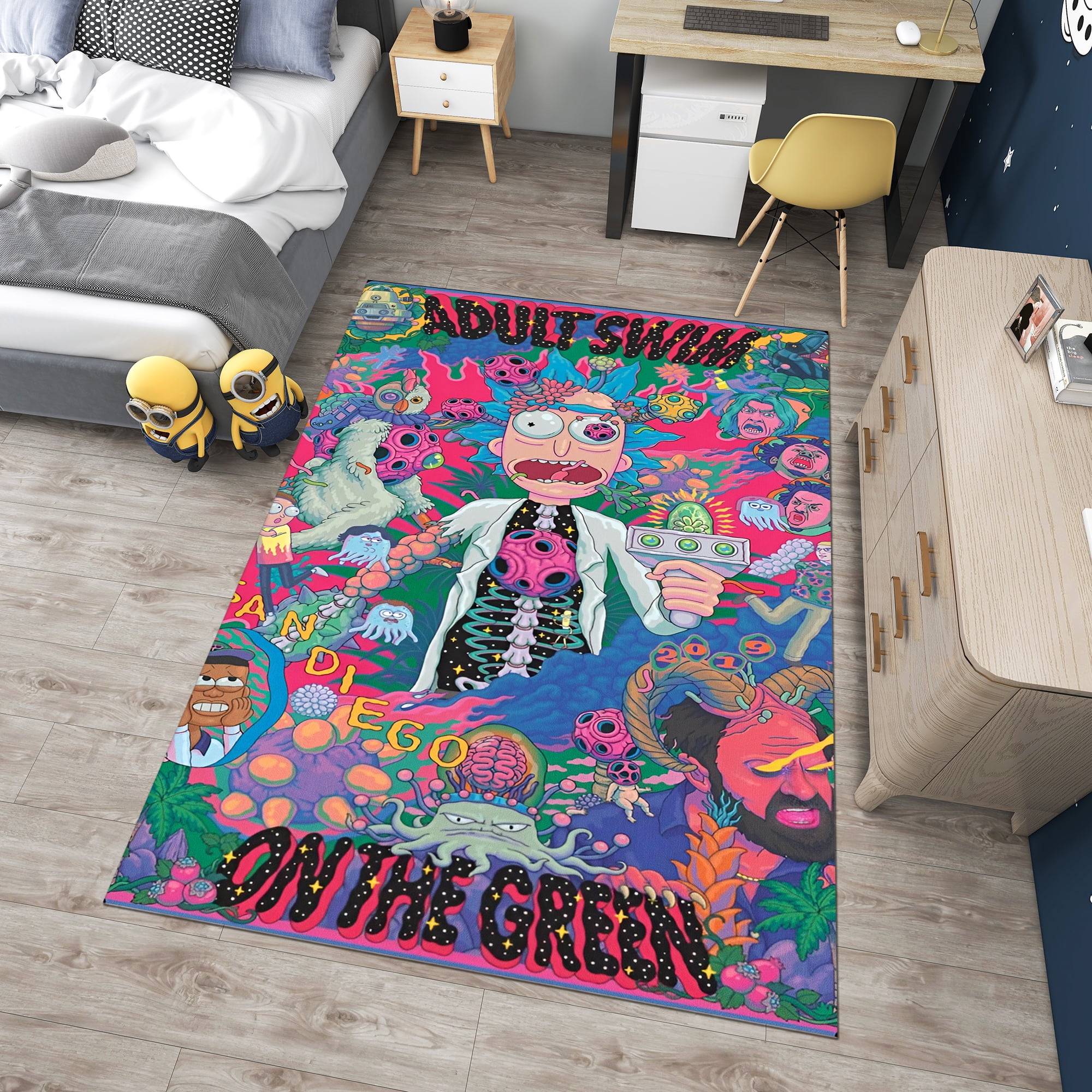 Dreammotif Colorful Rick And Morty Rug, Modern Area Rug, Game Room ...