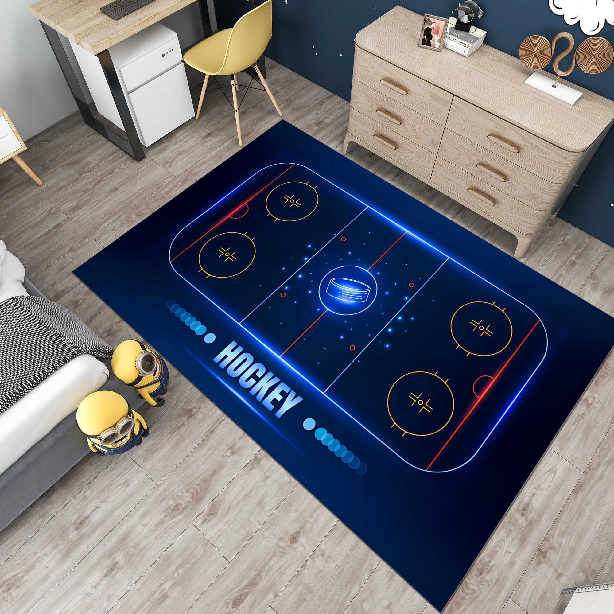 Dreammotif Hokey Court Modern Area Rug for Living Room and Home - 5.3 x ...