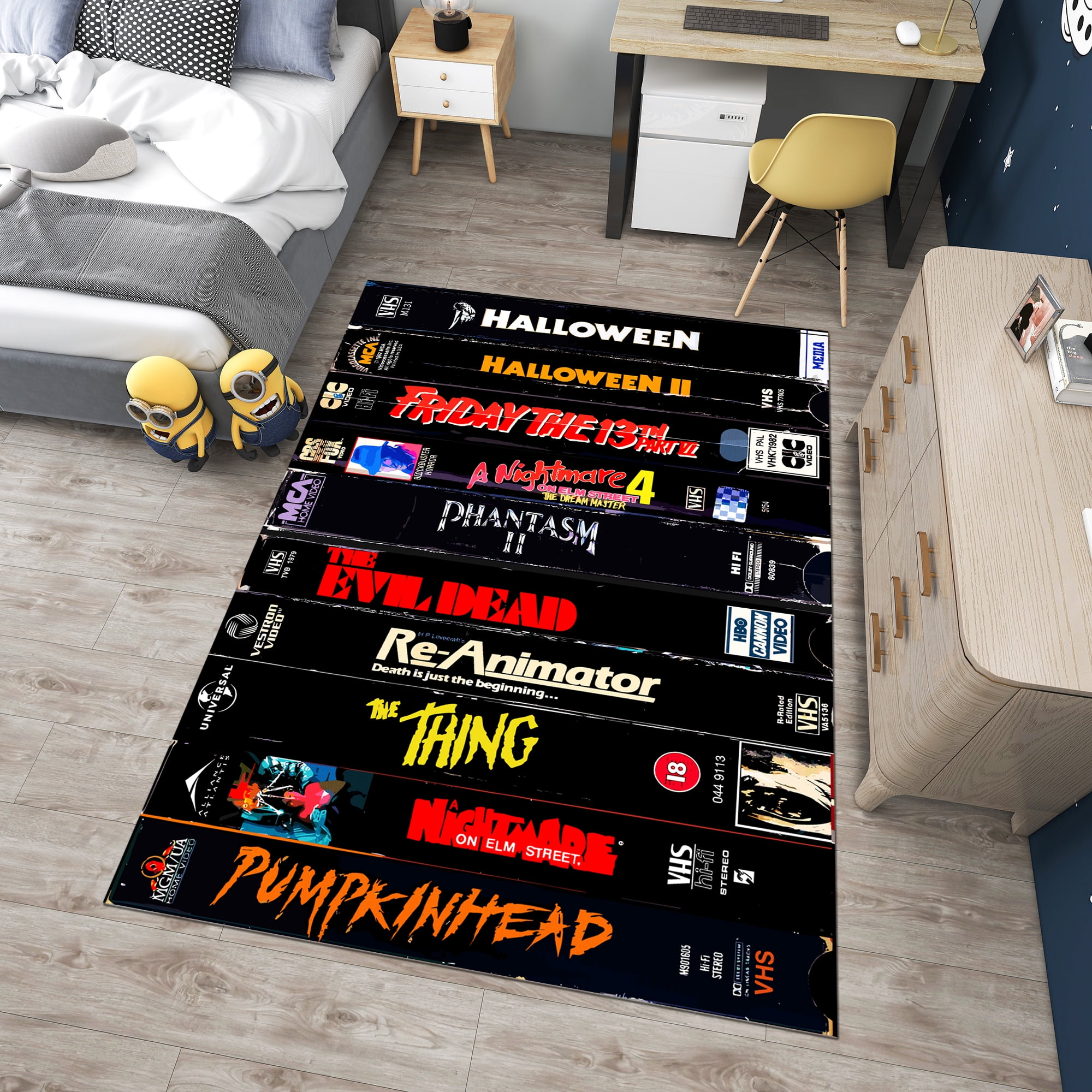 Dreammotif Horror Cassette Collection Rug, Modern Area Rug, Colorful ...