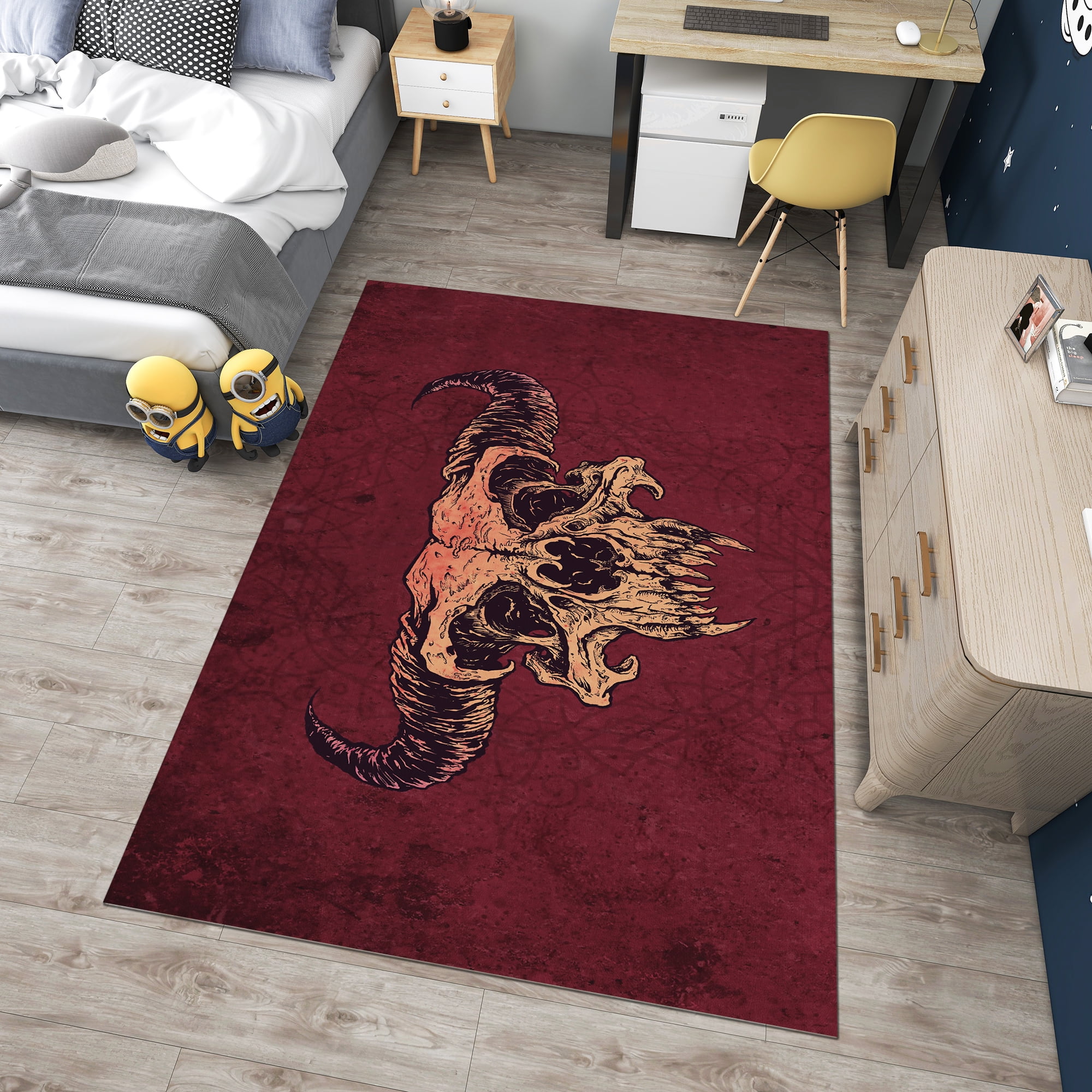 Dreammotif Horror Skull Rug, Colorful Modern Area Rug for Living Room ...