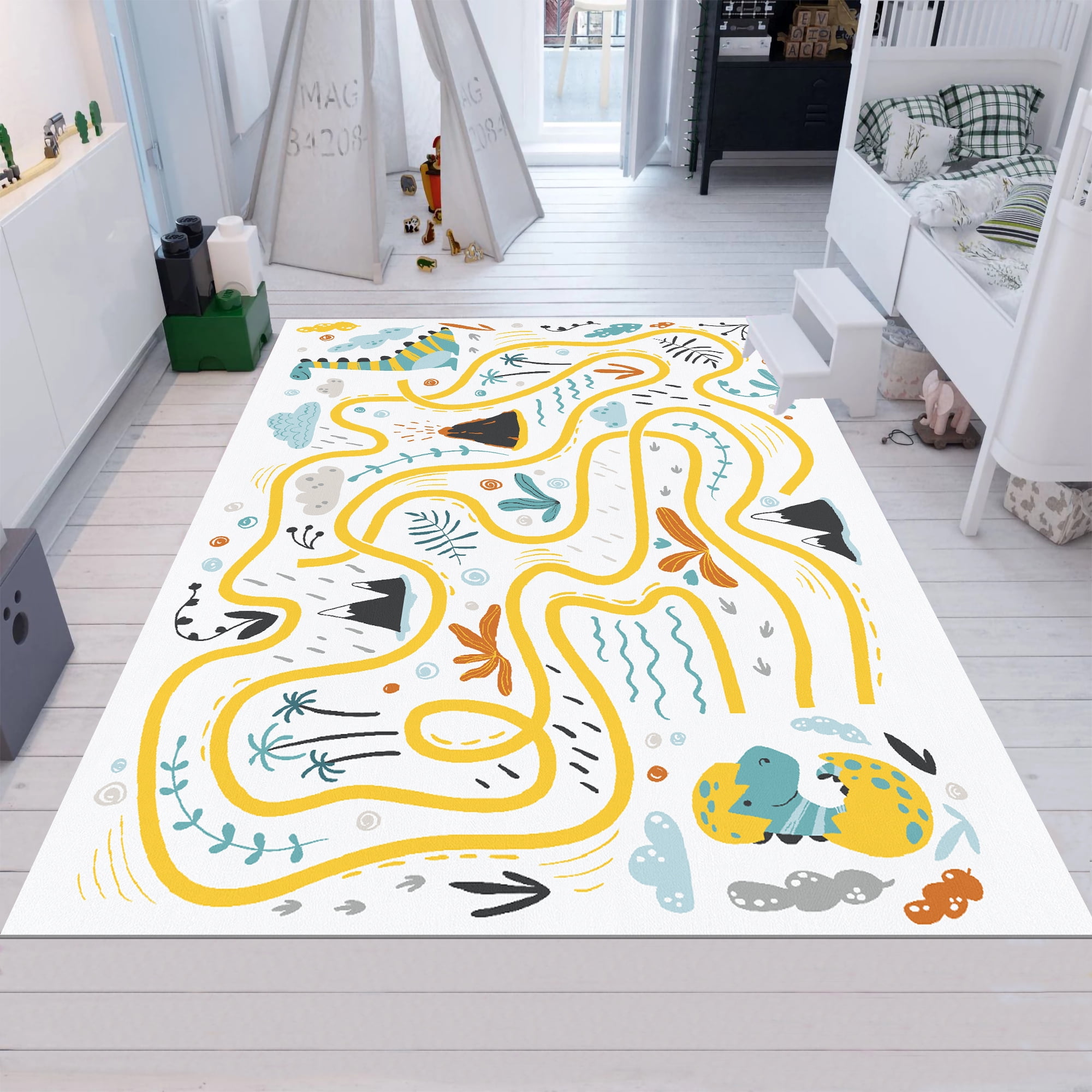 Dreammotif Kids City Map Traffic Rug, Traaffic Racer Mat, Traffic Car ...