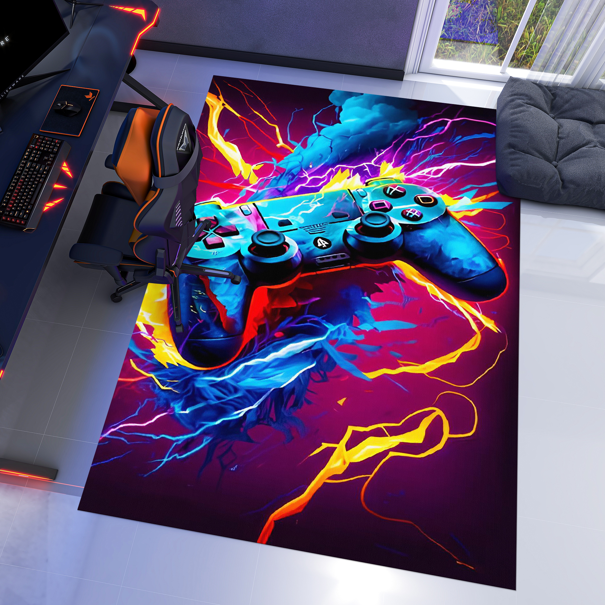 Dreammotif Lightning Console Modern Area Rug for Living Room - 4.6 x 6. ...