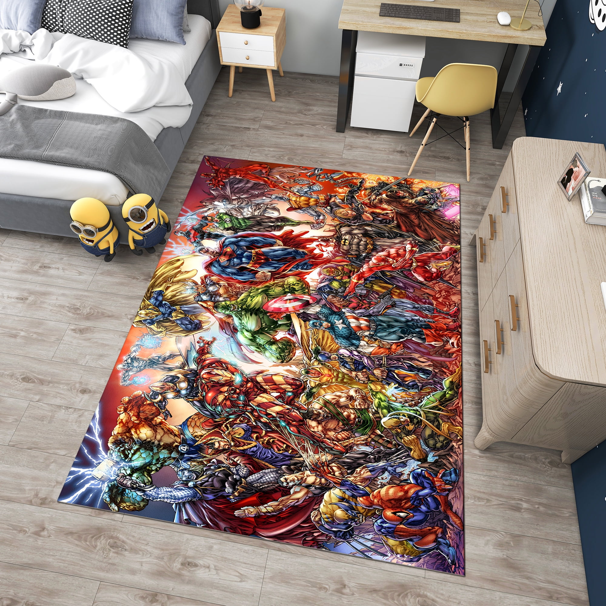Dreammotif Marvel Mix Characters Rug, Modern Area Rug, Game Room Decor ...