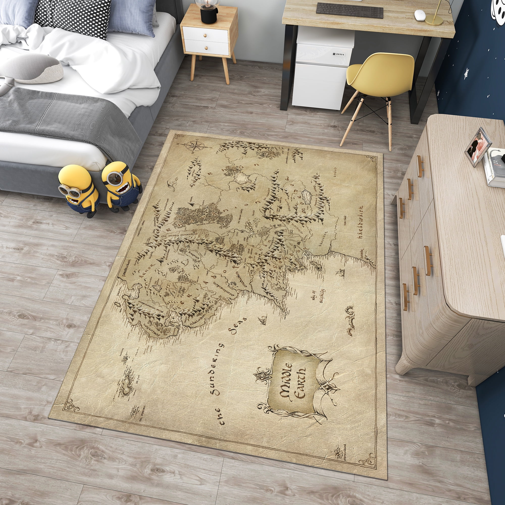 Dreammotif Middle Earth Rug, Modern Area Rug, Colorful Game Room Decor ...