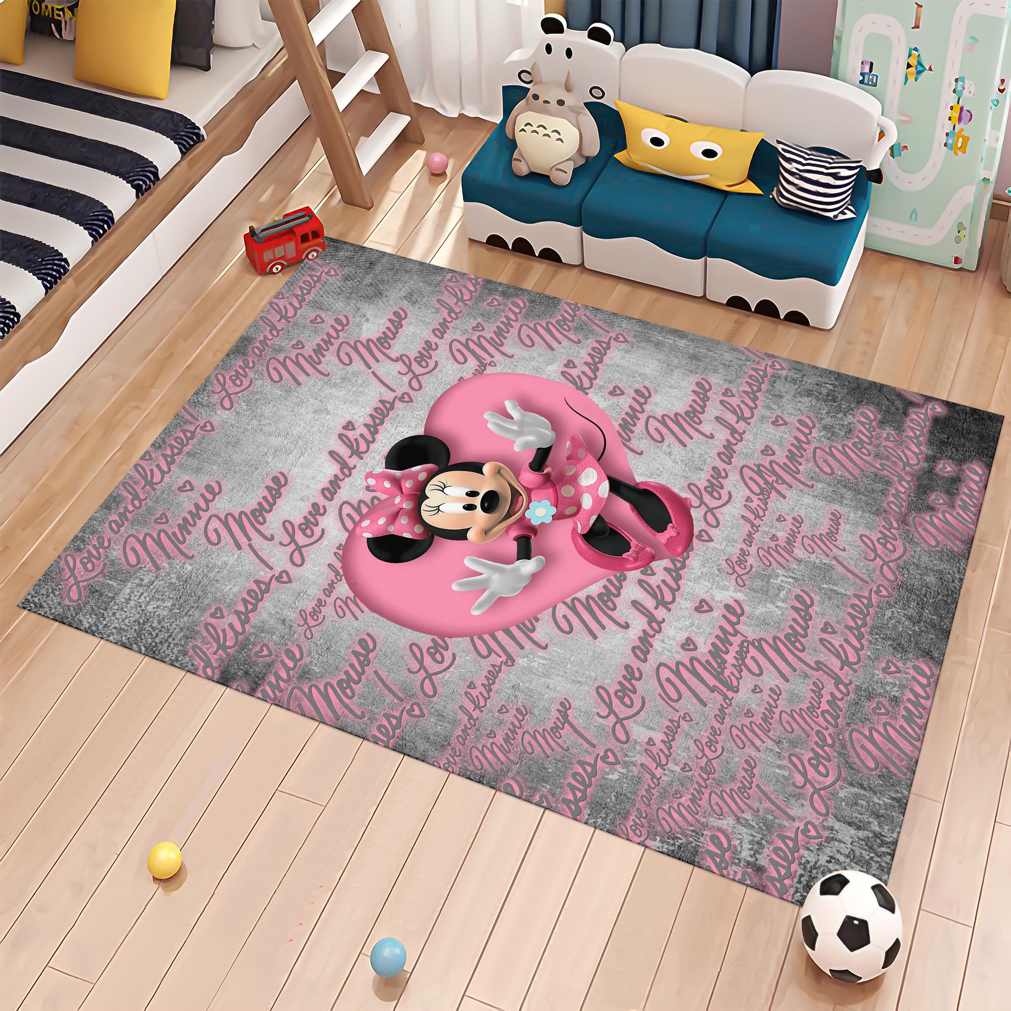 Dreammotif Pink Minnie Mouse Girl Minnie Mouse Baby Room Rug - High ...