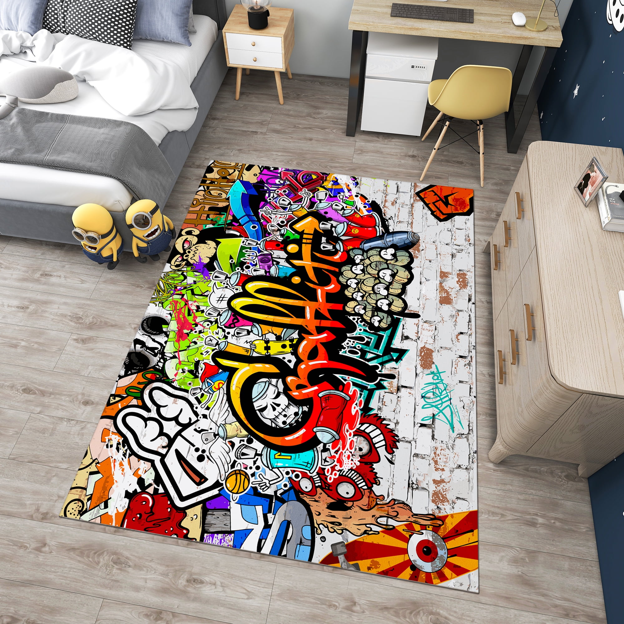Dreammotif Pop Art Graffiti Rug, Colorful Modern Area Rug For Living ...
