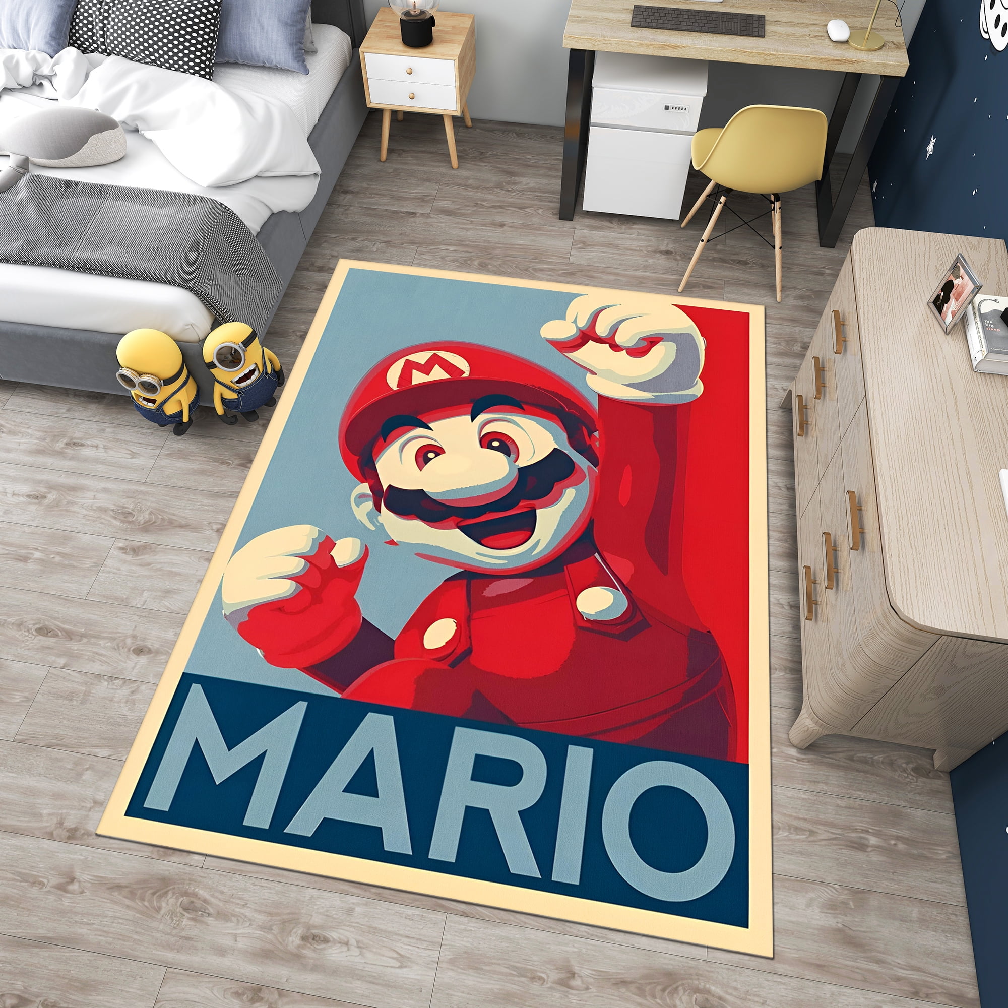 Dreammotif Pop Art Mario Rug, Colorful Modern Area Rug, Game Room Decor ...