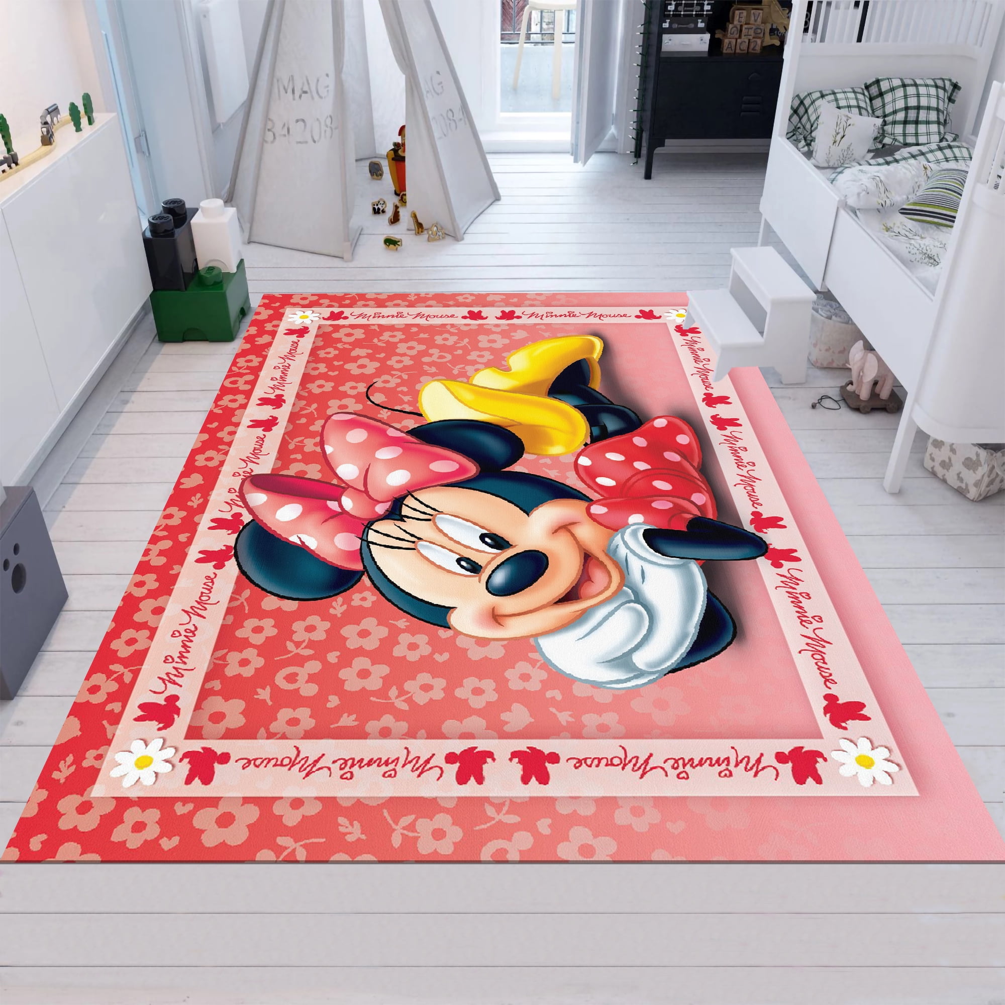 Dreammotif Red Minnie Mouse Girl Minnie Mouse Baby Room Rug - High ...