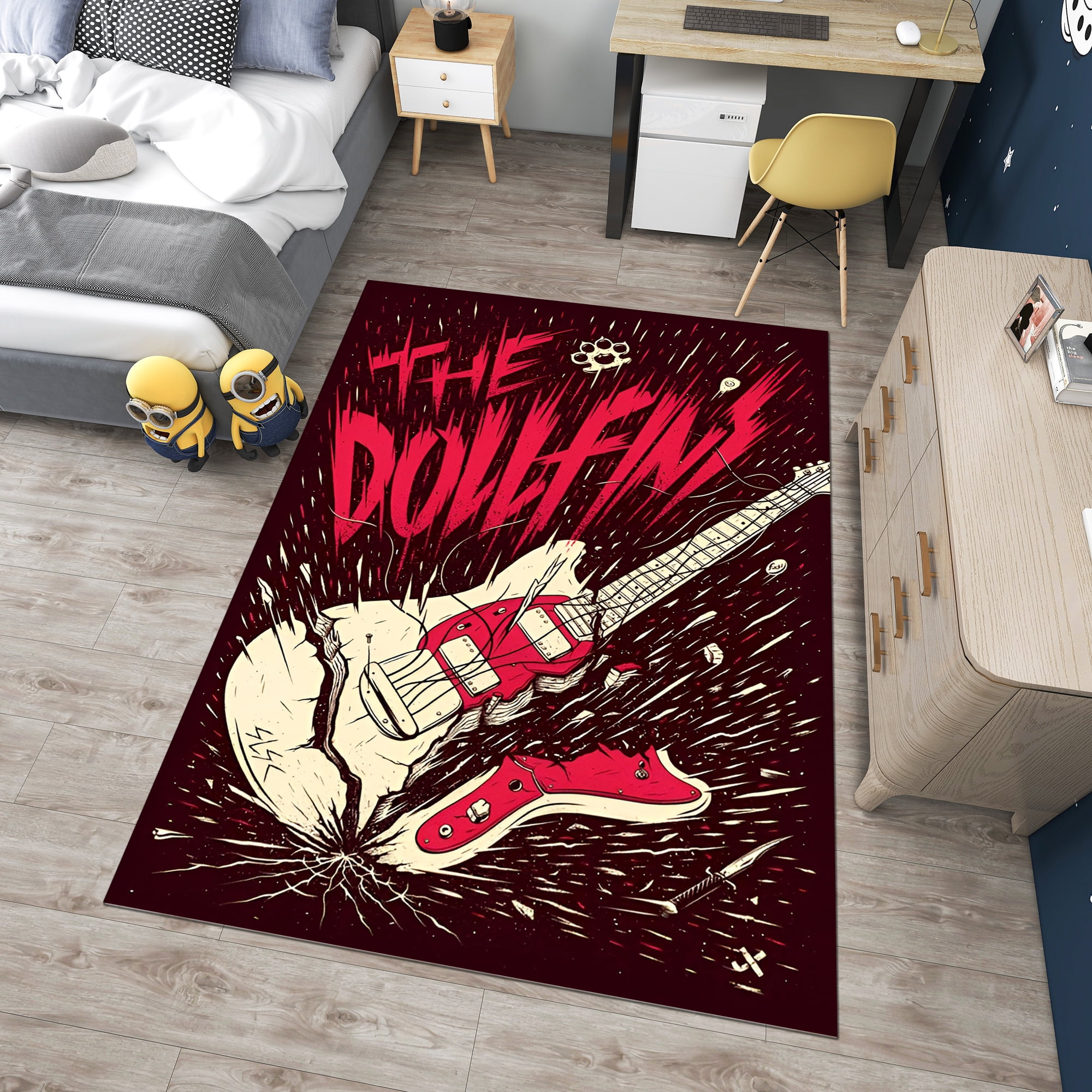 Dreammotif Rock Guitar Music Rug, Modern Area Rugs For Living Room ...