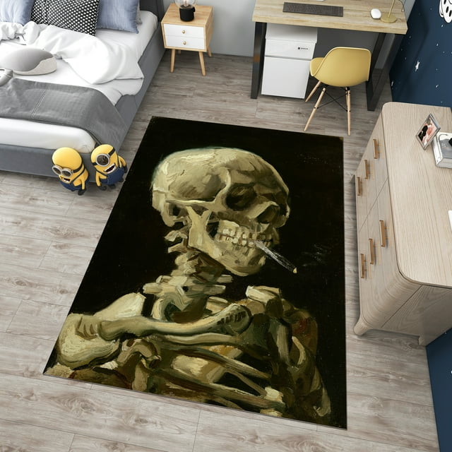 Dreammotif Skull Art Rug, Colorful Area Rug For Living Room, Modern ...