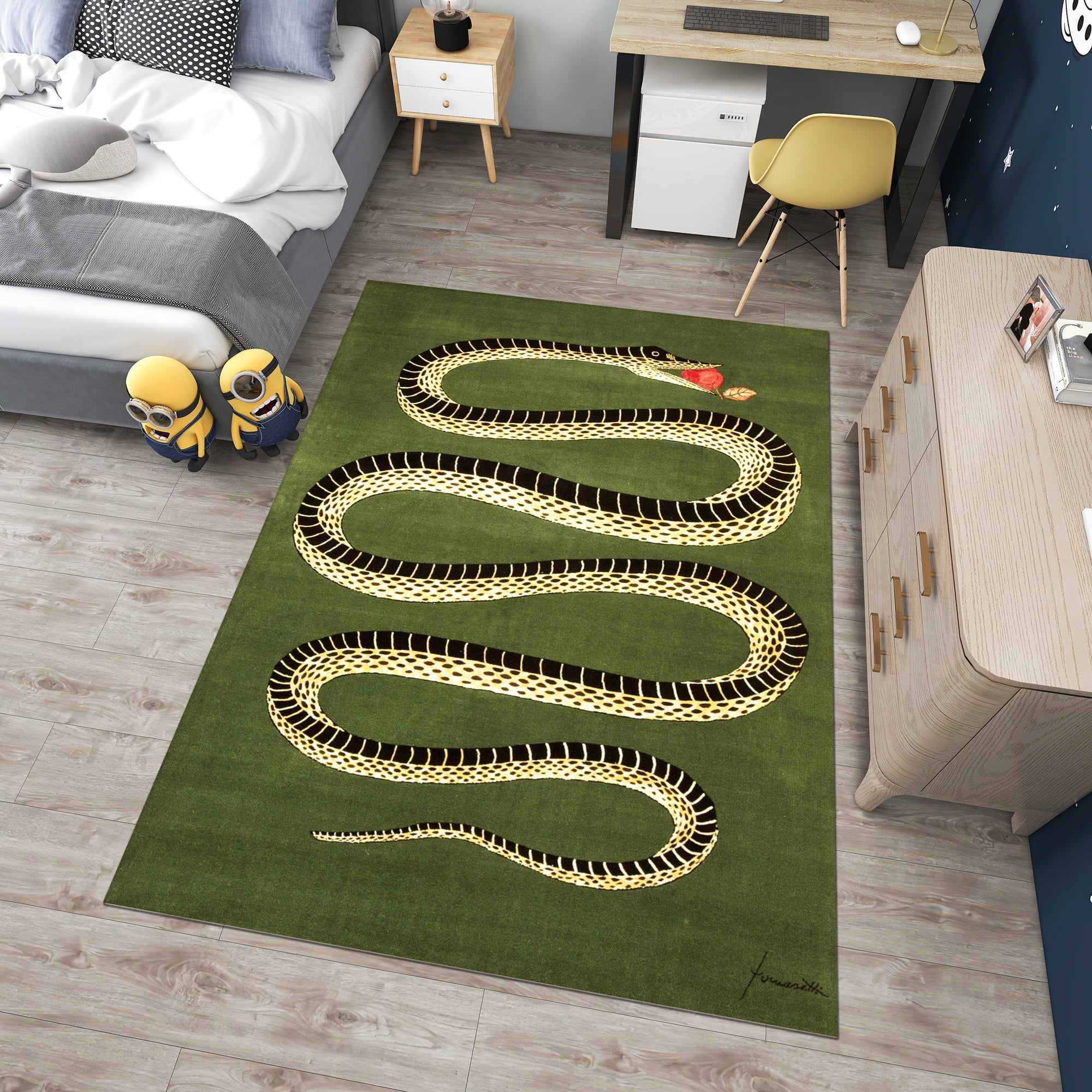 Dreammotif Snake Rug, Modern Area Rug, Colorful Living Room Decor, Game ...