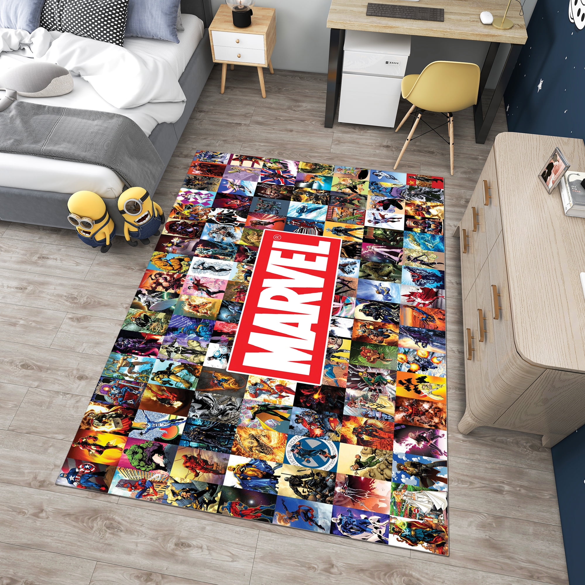 Dreammotif Super Hero Characters Rug, Colorful Modern Area Rug, Game ...