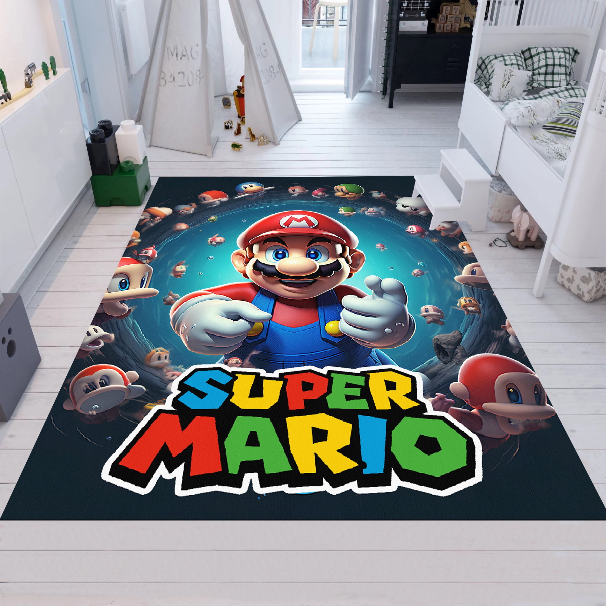 Dreammotif Super Mario Inspired Rug: Animated Cartoon Design - High ...
