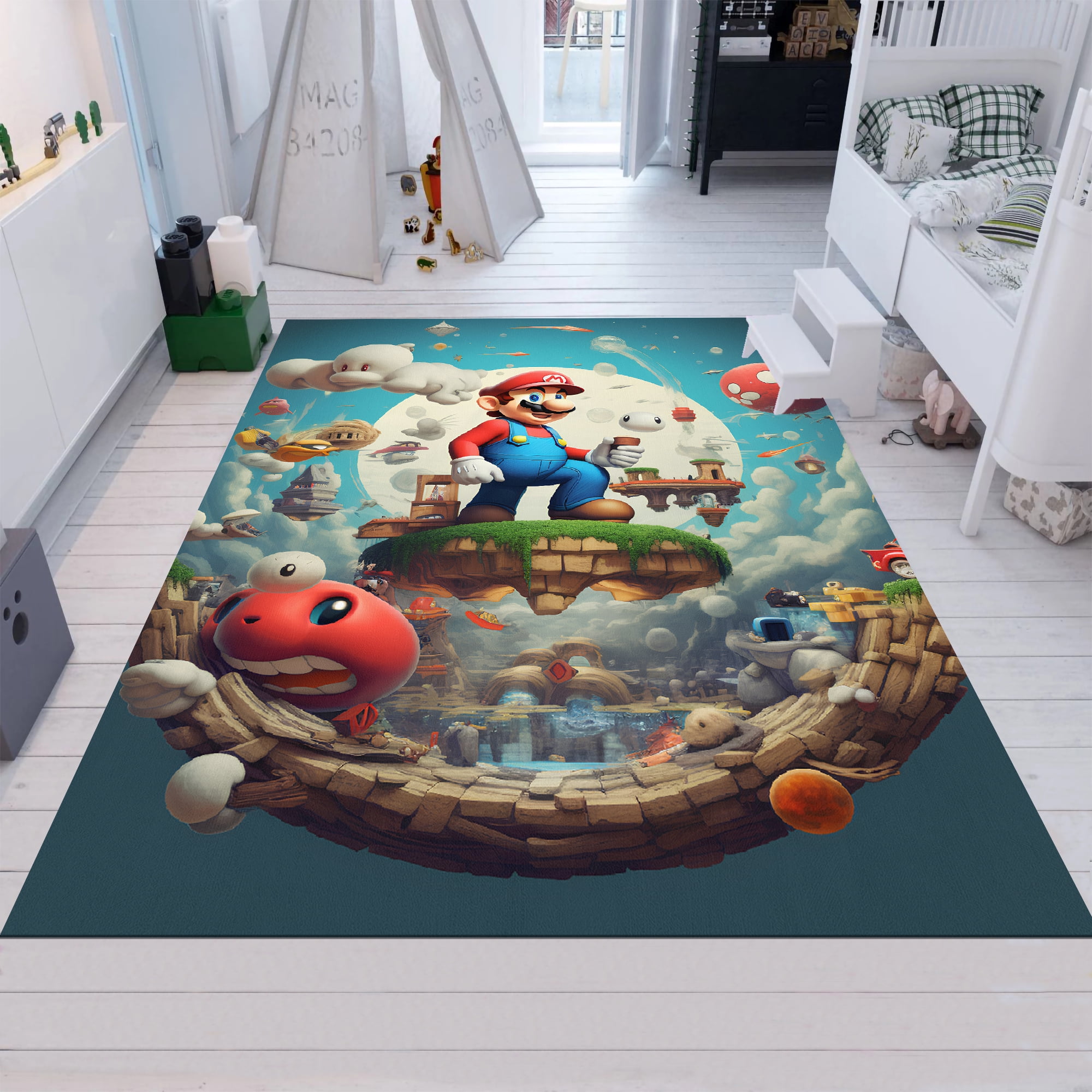 Dreammotif Super Mario Inspired Rug: Animated Cartoon Design - High ...