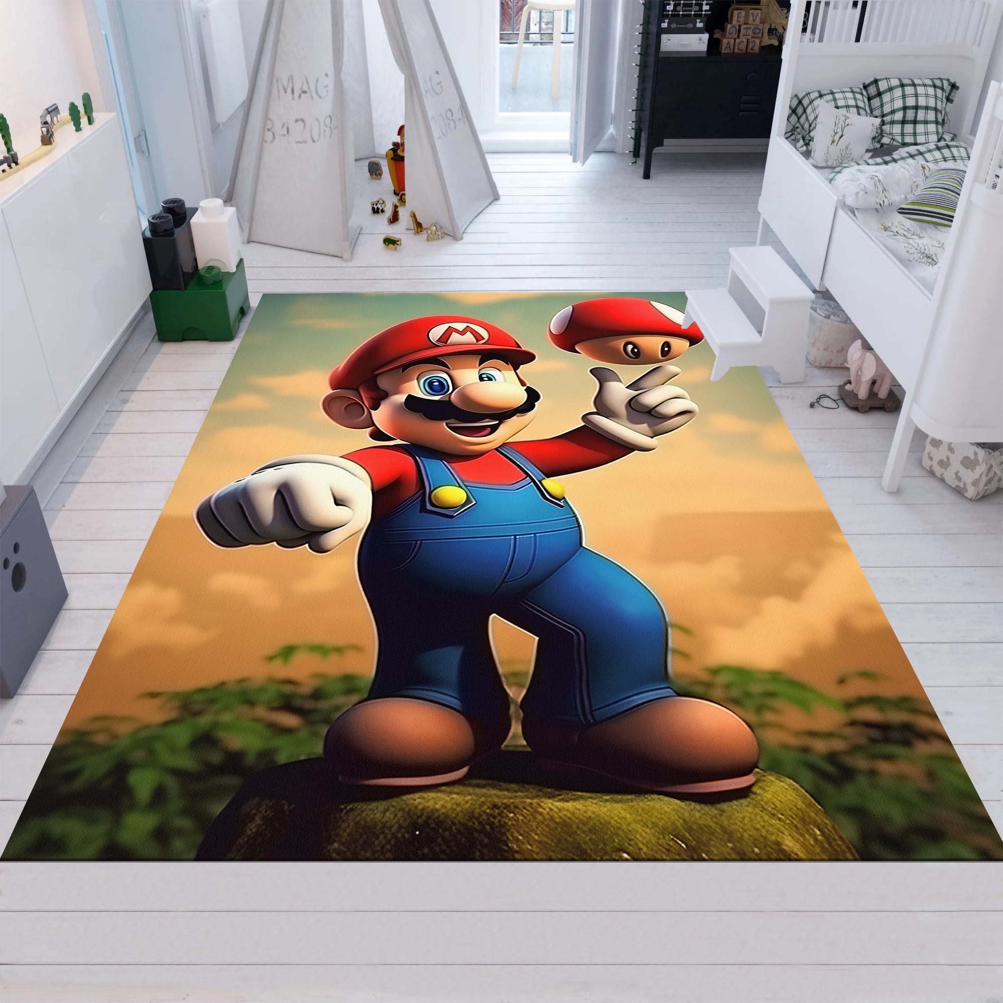 Dreammotif Super Mario Inspired Rug: Animated Cartoon Design - High ...
