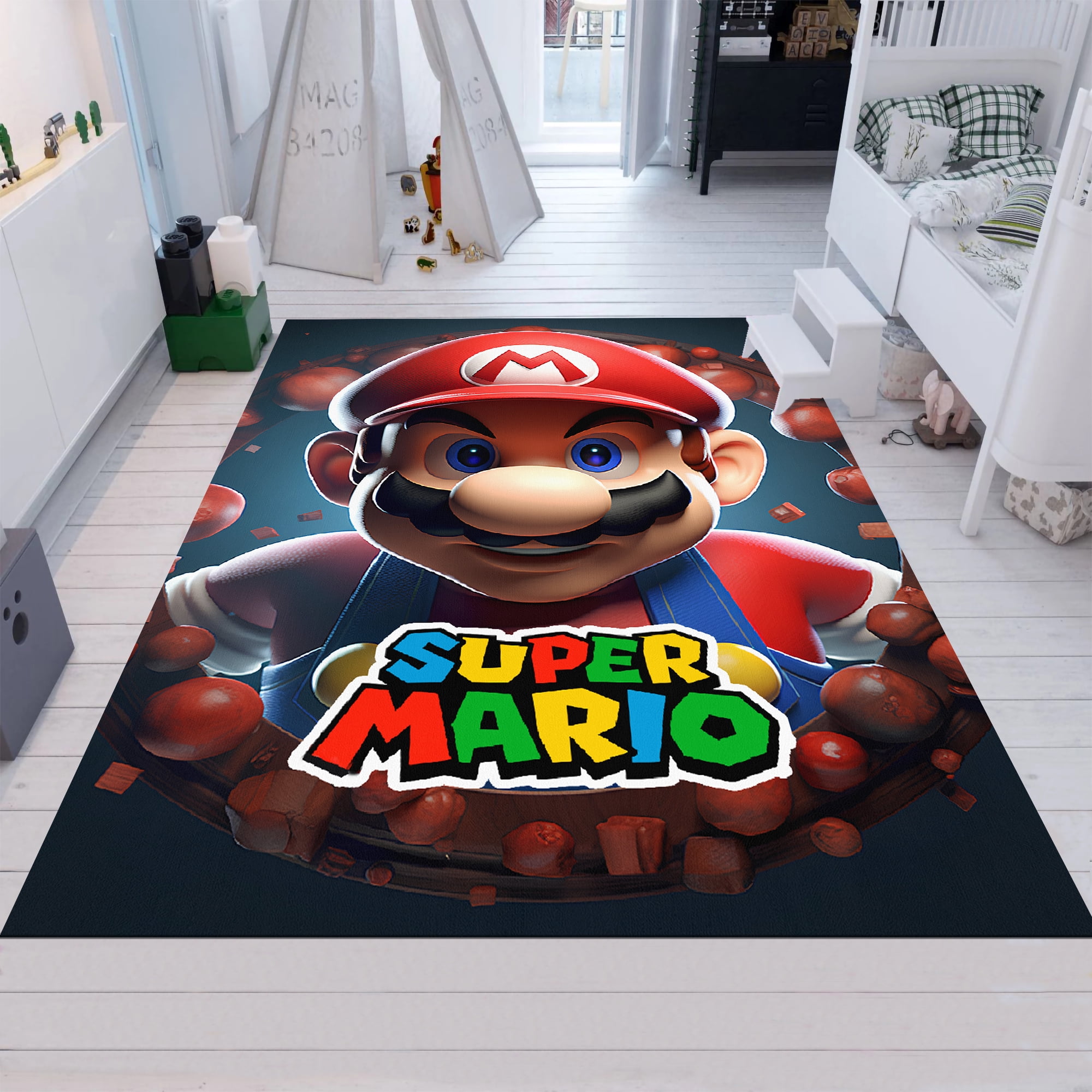 Dreammotif Super Mario Inspired Rug: Animated Cartoon Design - High ...