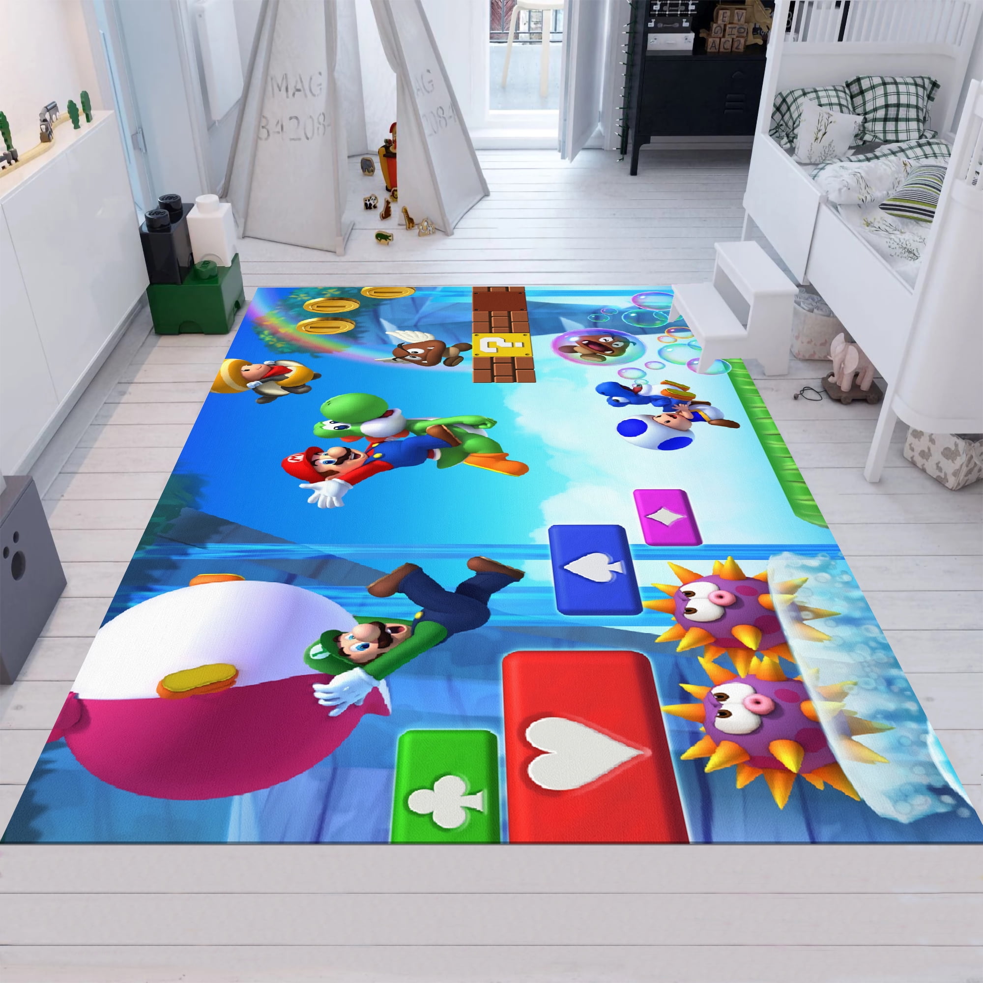 Dreammotif Super Mario Inspired Rug: Animated Cartoon Design - High ...