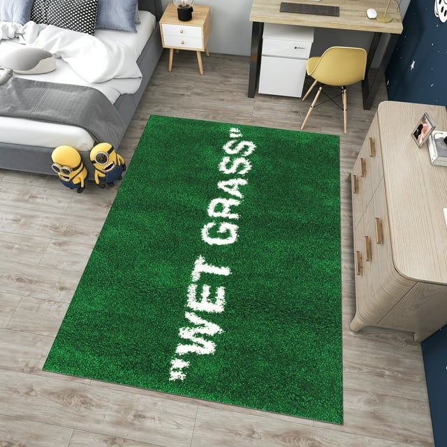 Dreammotif Wet Grass Rug, Modern Area Rug, Game Room Decor, Living Room ...