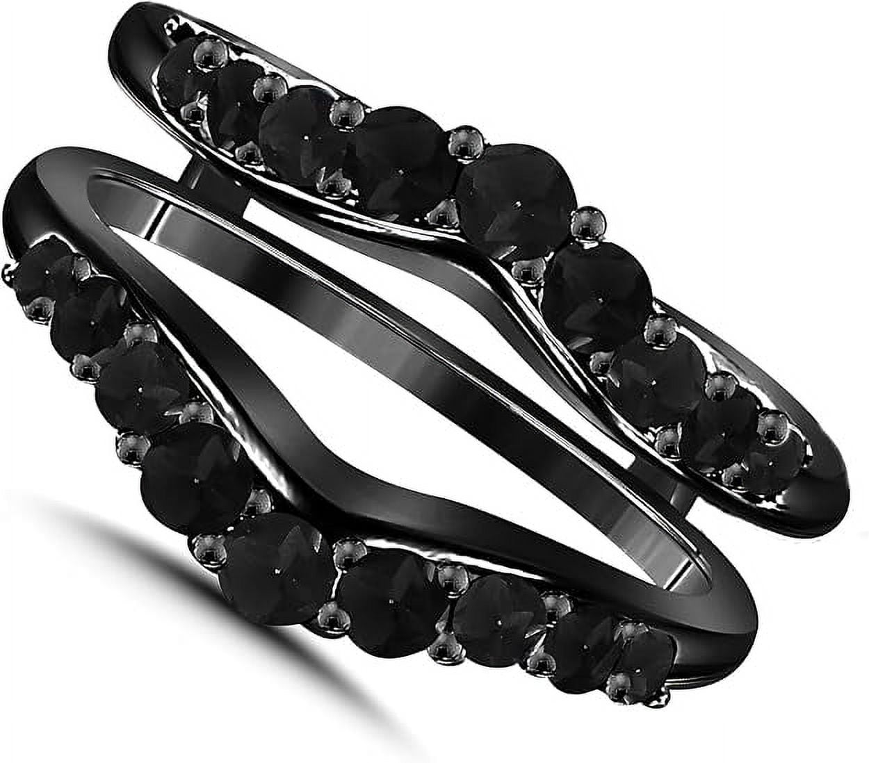 Dreamofdazzles Jewels 14K Black Gold Plated 2.00 Ct Round Cut Black Diamond Engagement ...