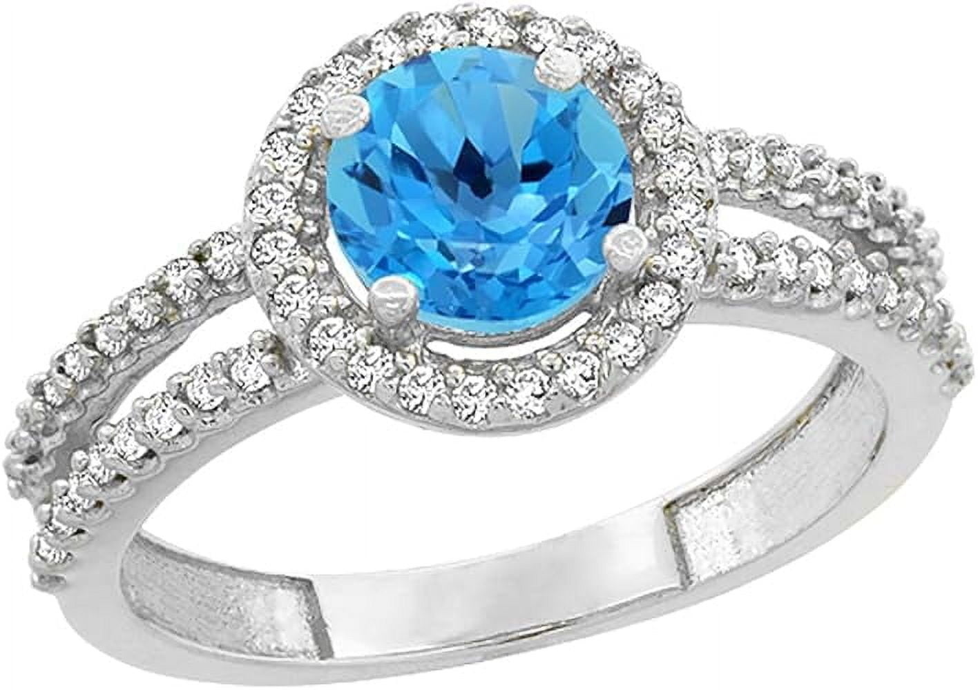 Dreamofdazzles Jewels 2.45 Ct Round Cut Blue Topaz Wedding Engagement ...