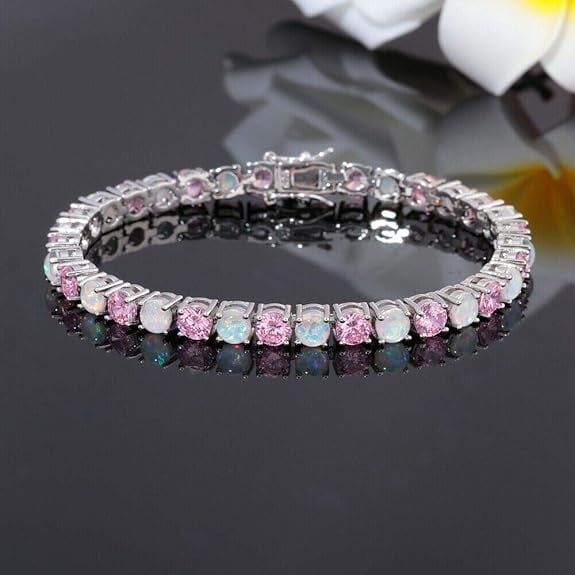 Dreamofdazzles Jewels 5.00 Ctw Round Cut Fire Opal Trendy Womens Tennis ...