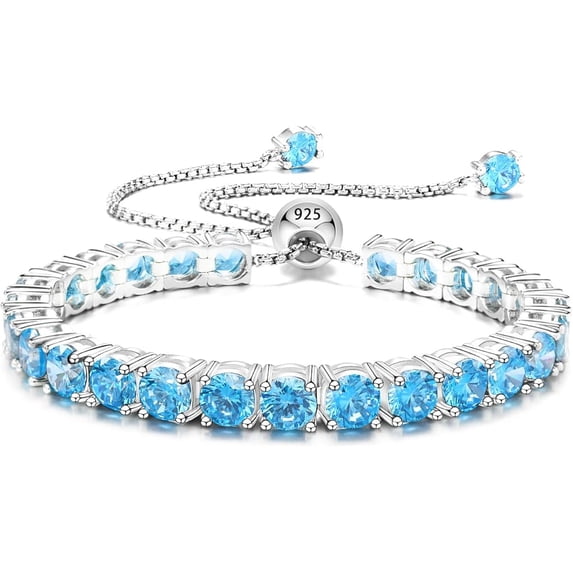 Dreamofdazzles Jewels 7.00 Ctw Round Cut Blue Topaz Womens Bolo ...
