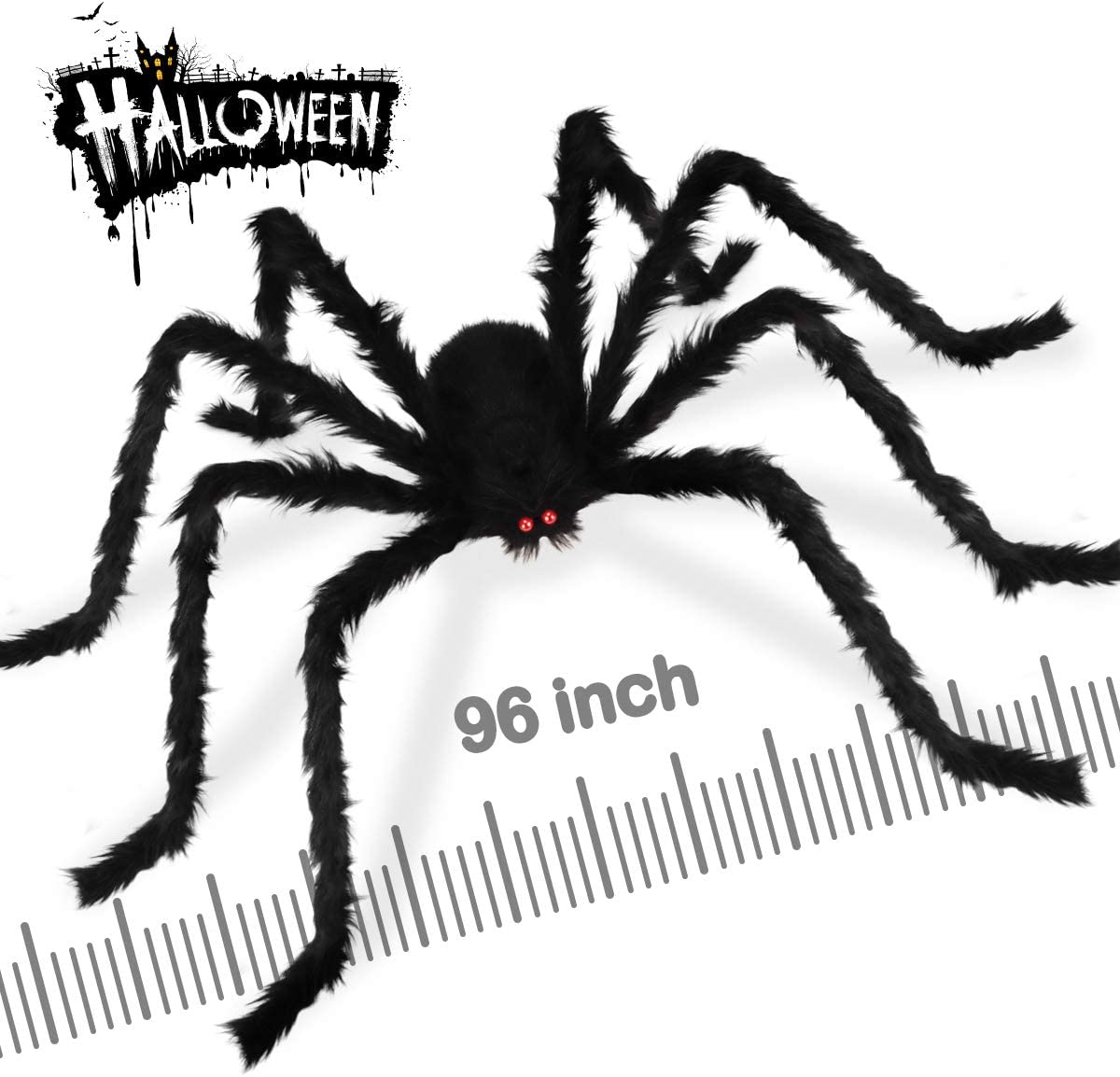 Dreampark 8.0 Ft Halloween Giant Spider, Fake Large Hairy Spider ...