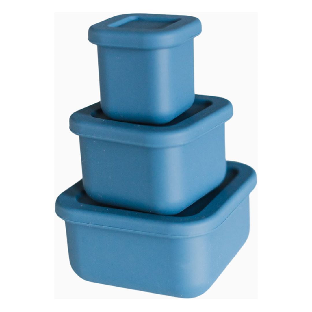 Dreamroo Mini Food Storage Containers, Silicone, Set of 3, Blue ...