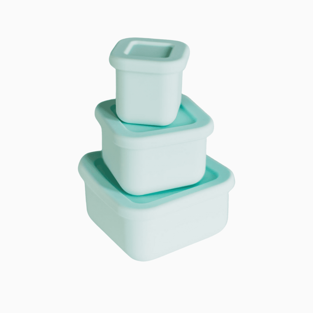 Dreamroo Mini Food Storage Containers, Silicone, Set of 3, Mint ...